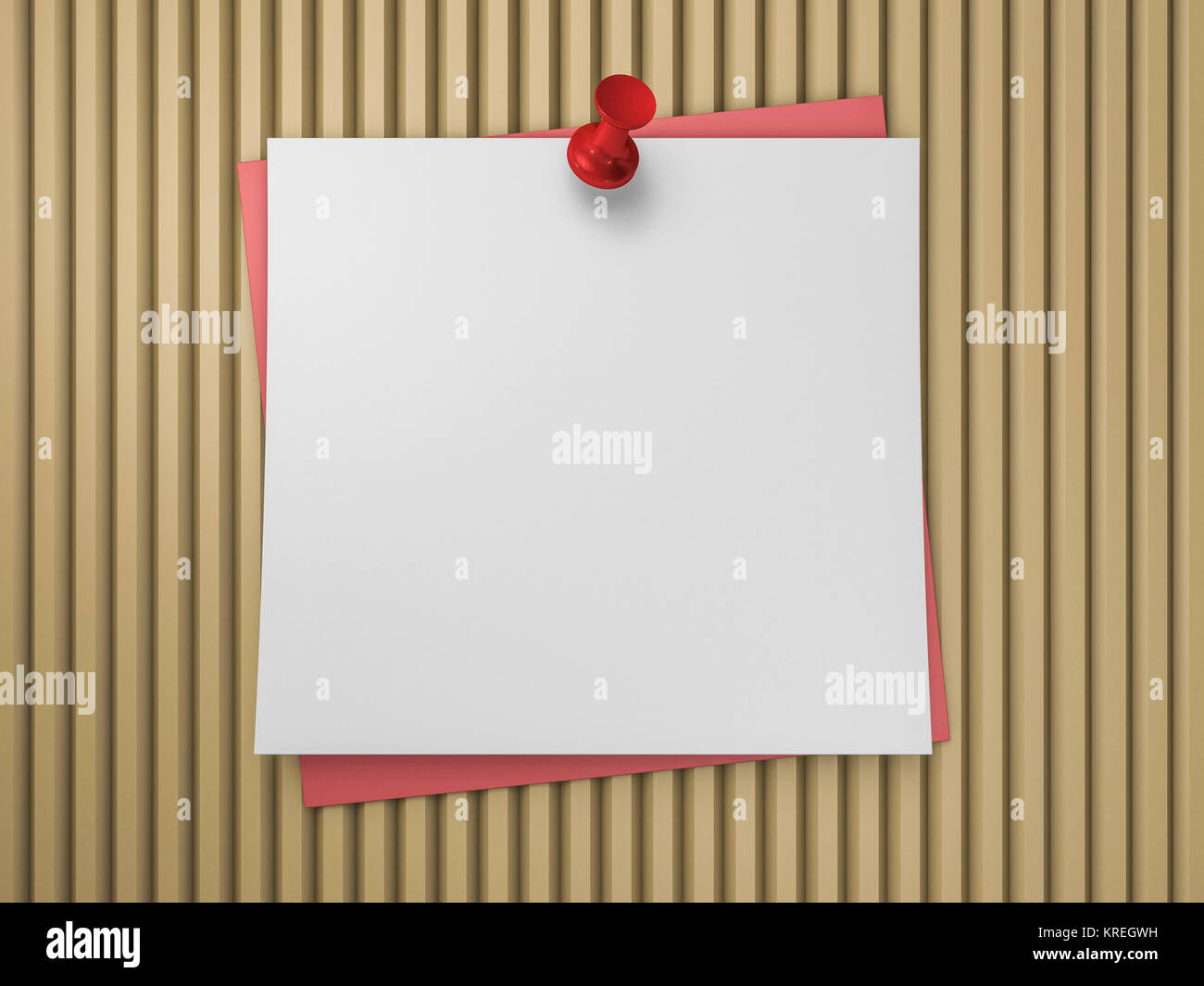 Push pin on white note. 3D rendering Stock Photo - Alamy