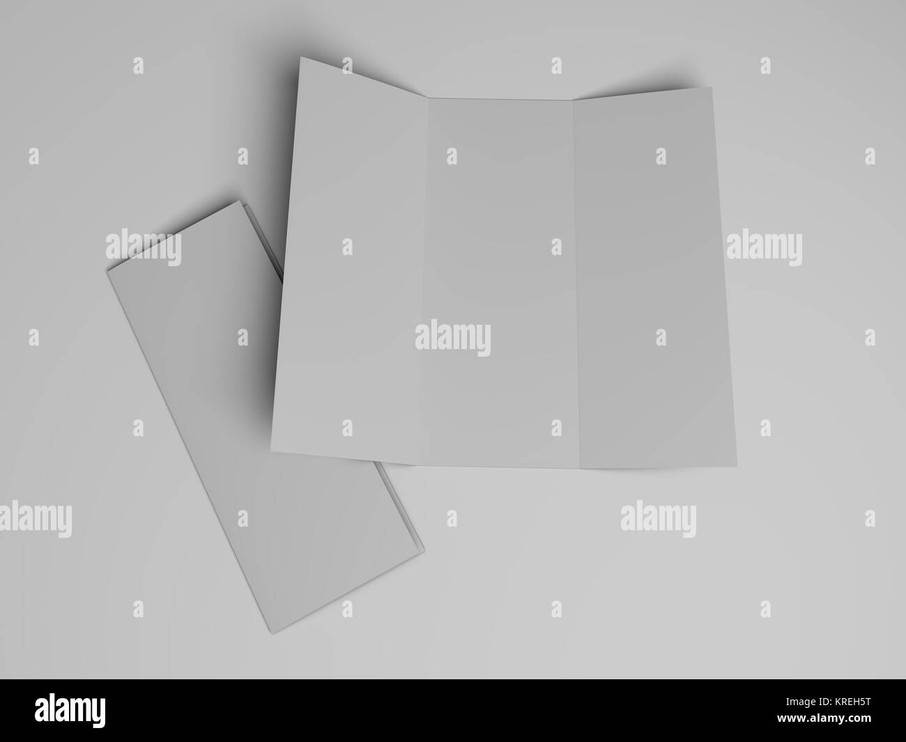 Blank tri-fold brochure design template. 3D rendering Stock Photo - Alamy