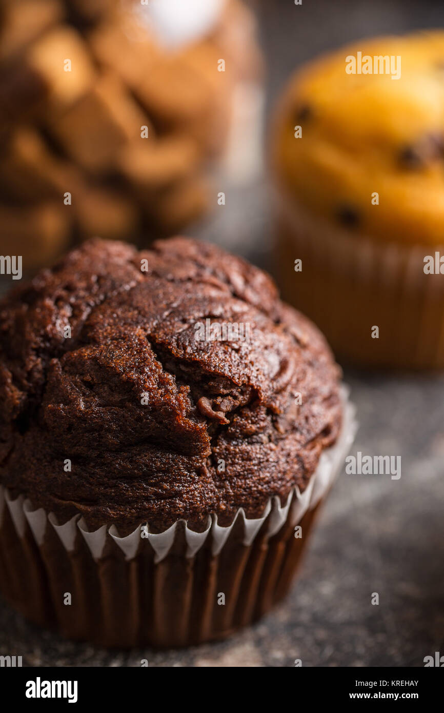 The tasty chocolate muffin Stock Photo - Alamy