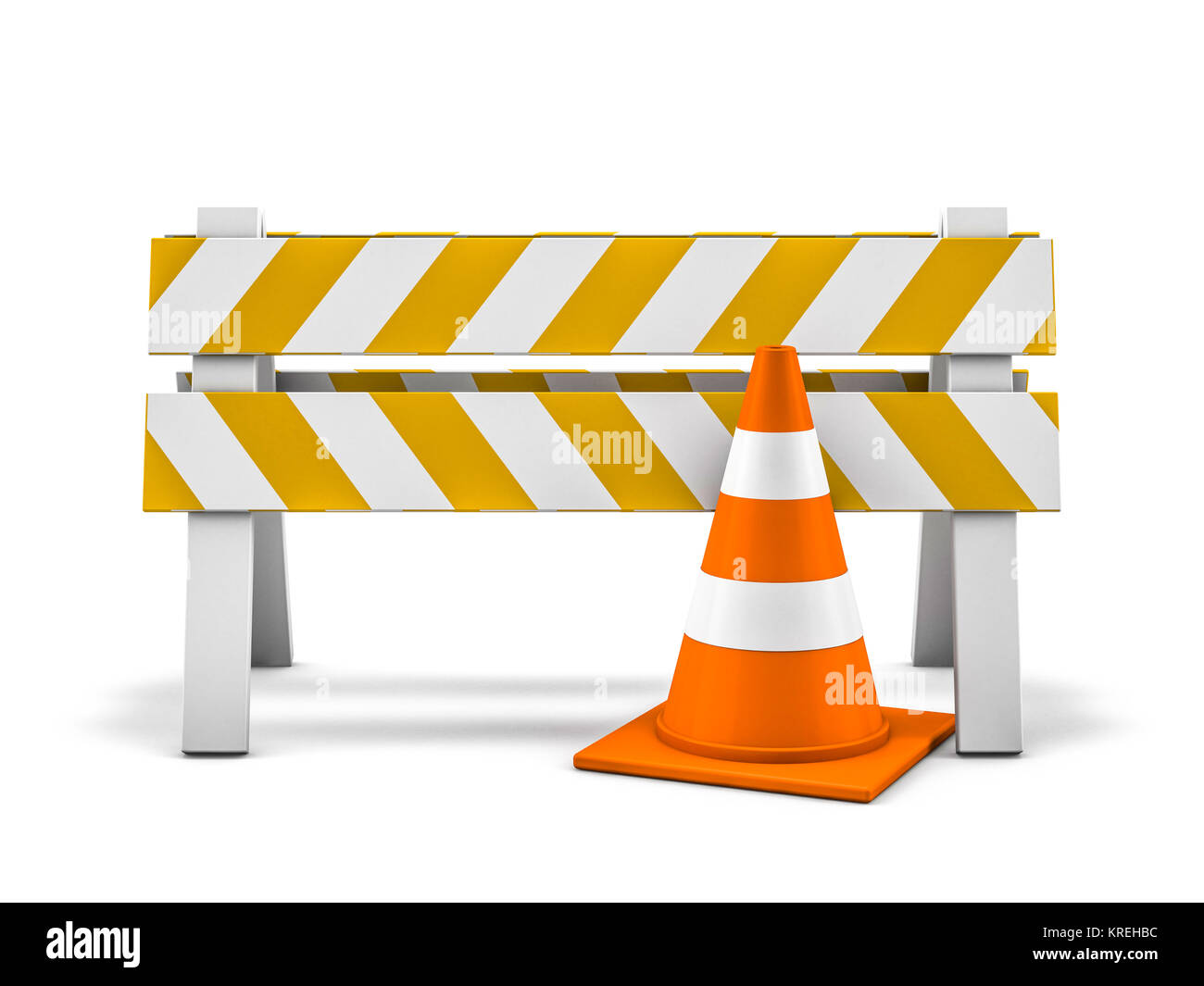 Road repair, under construction road sign. 3D rendering Stock Photo - Alamy