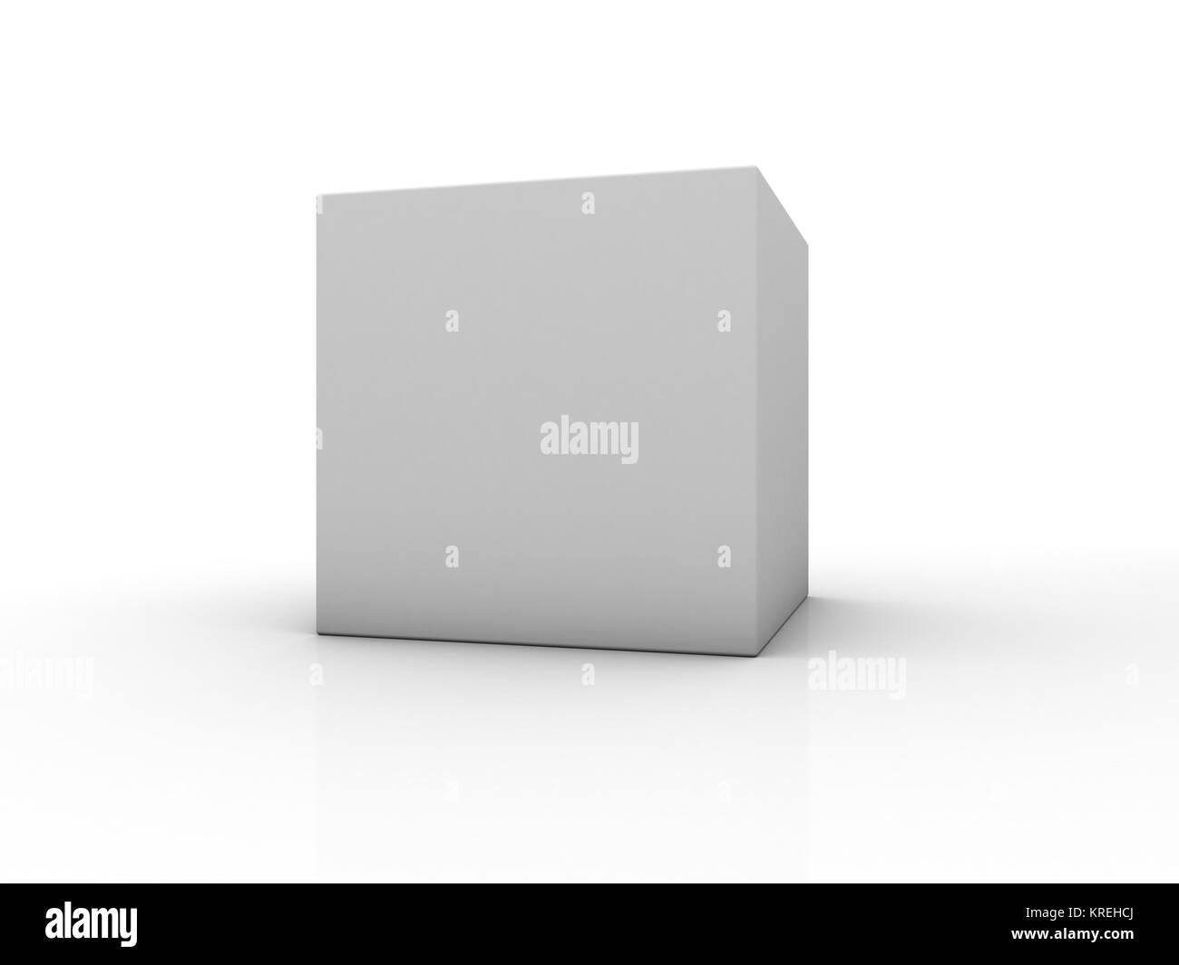 Blank box on white background with reflection. 3D rendering Stock Photo ...