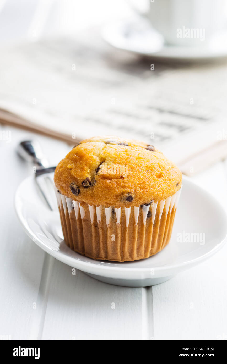 The tasty muffin with chocolate Stock Photo - Alamy