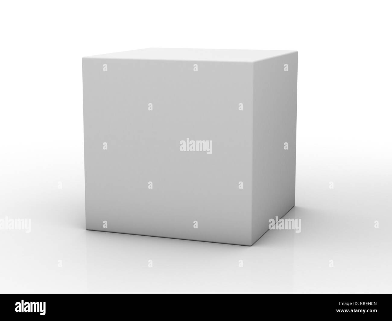 Blank box on white background with reflection. 3D rendering Stock Photo ...
