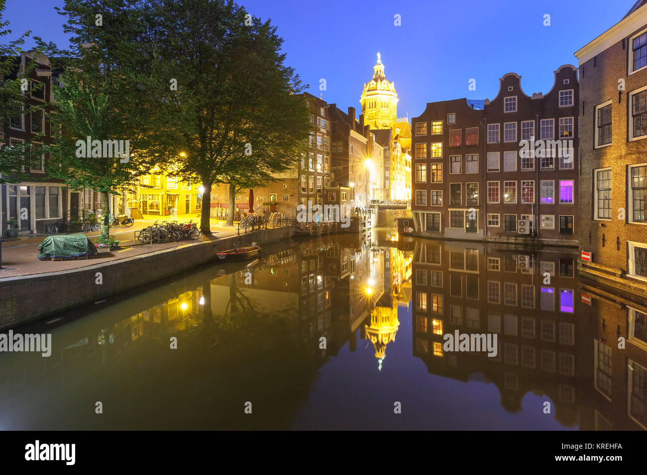 Night Amsterdam red-light district De Wallen Stock Photo - Alamy