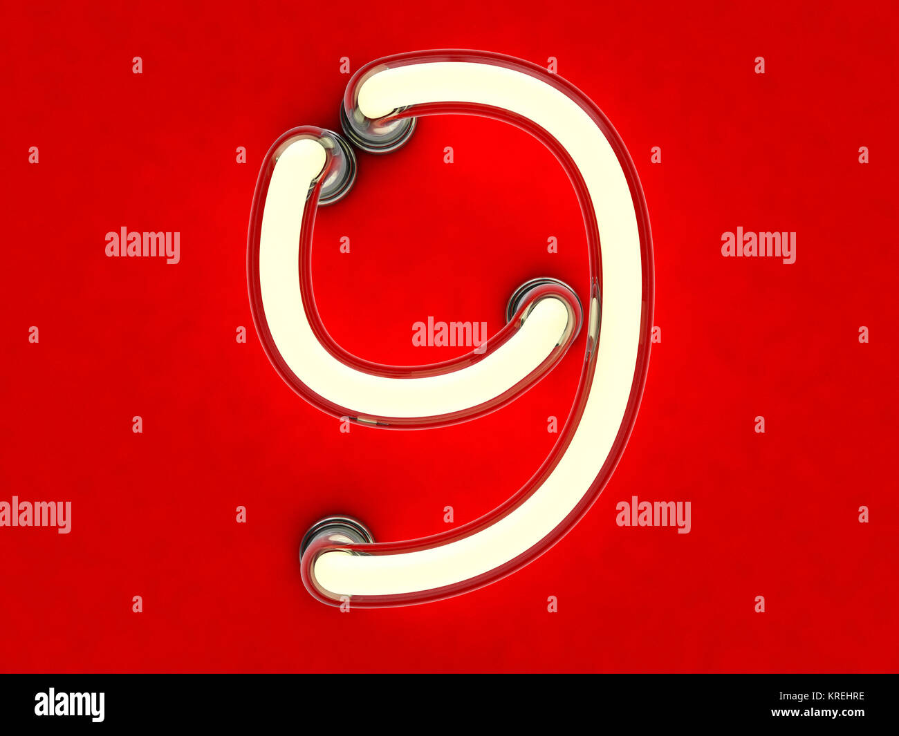 Neon tube number on dark background. 3D rendering Stock Photo - Alamy