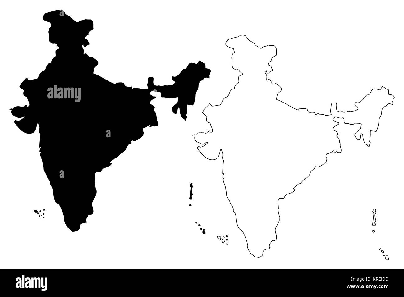 India map vector illustration, scribble sketch Republic of India Stock ...