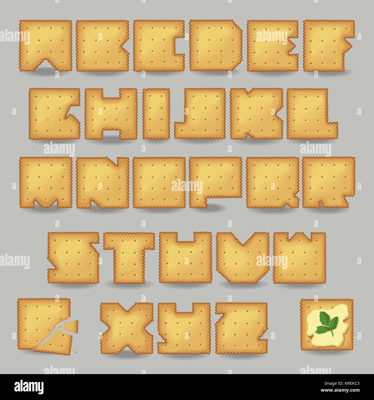 Cracker artistic font Stock Photo - Alamy