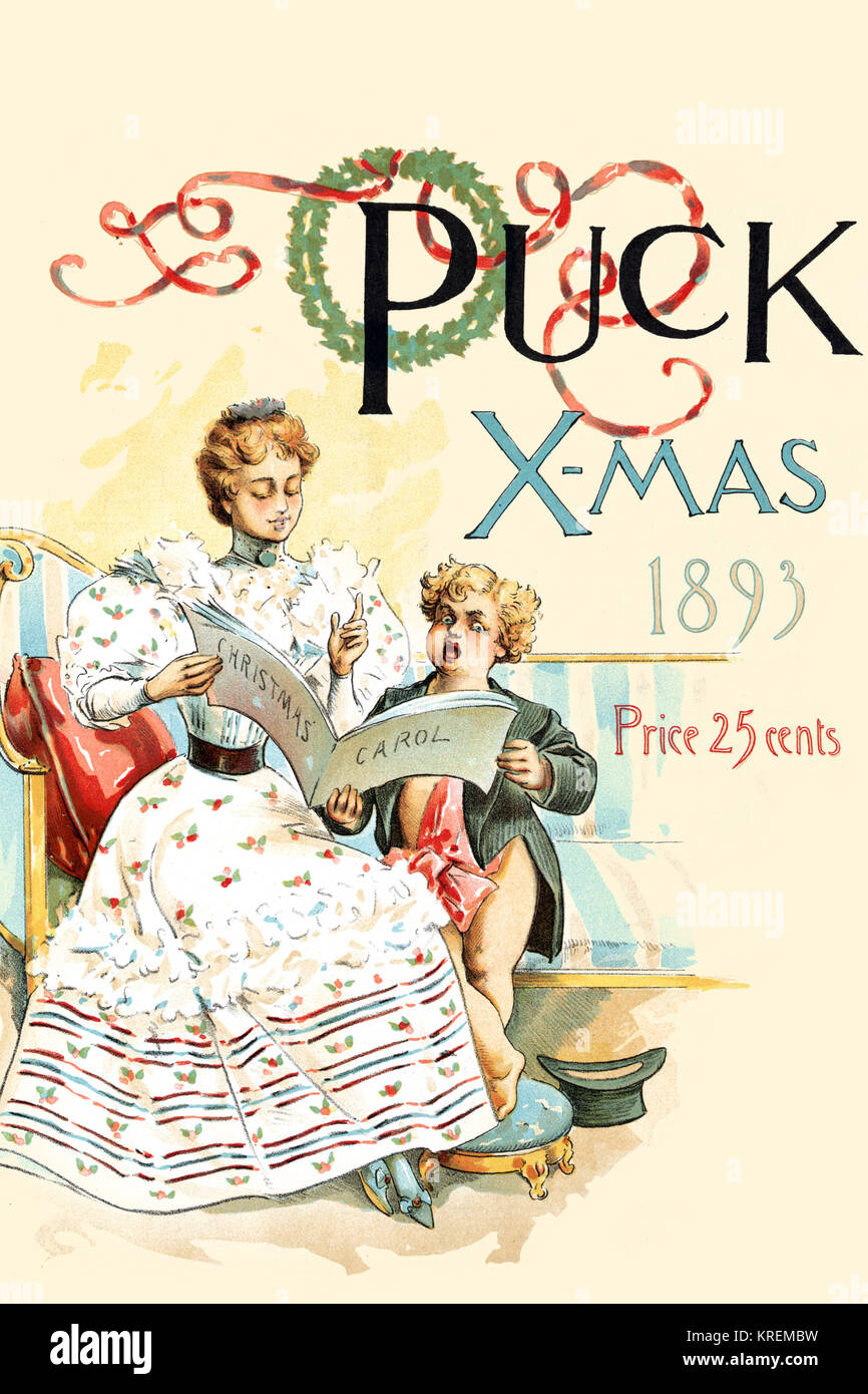 Puck Christmas 1893 Stock Photo - Alamy