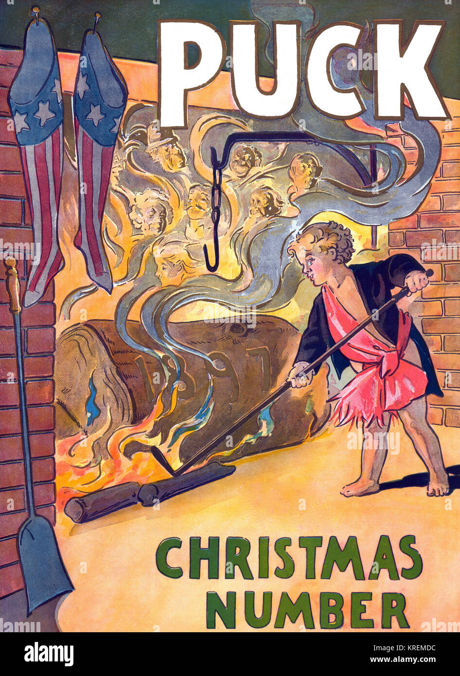 Puck Christmas 1897 Stock Photo - Alamy