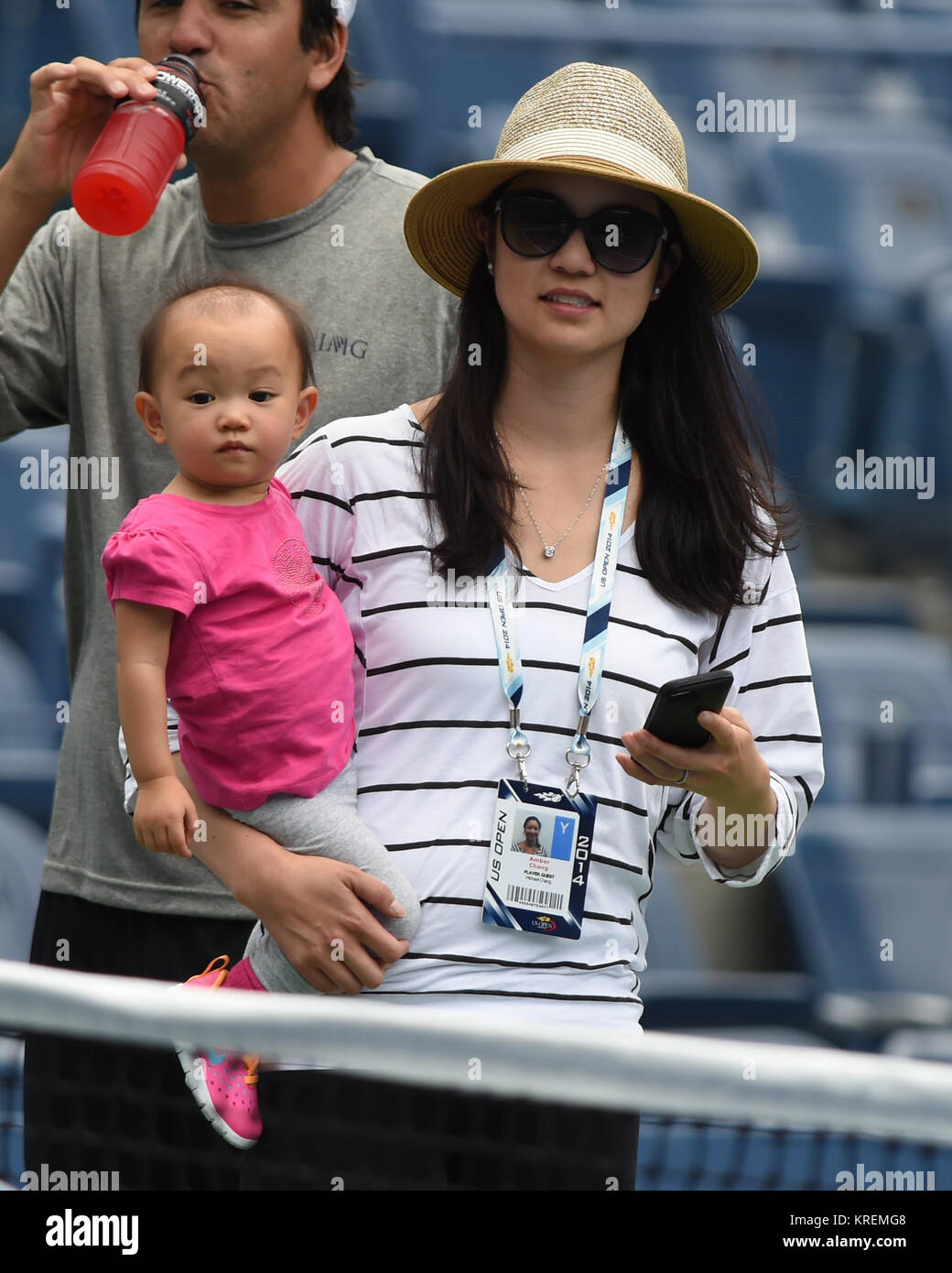 NEW YORK, NY - AUGUST 22: Andrea Chang on the practice courts at the ...