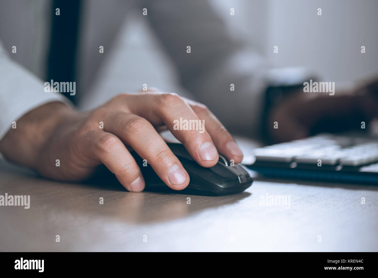 Hand on mouse. Businessman computer. Business success, contract and ...