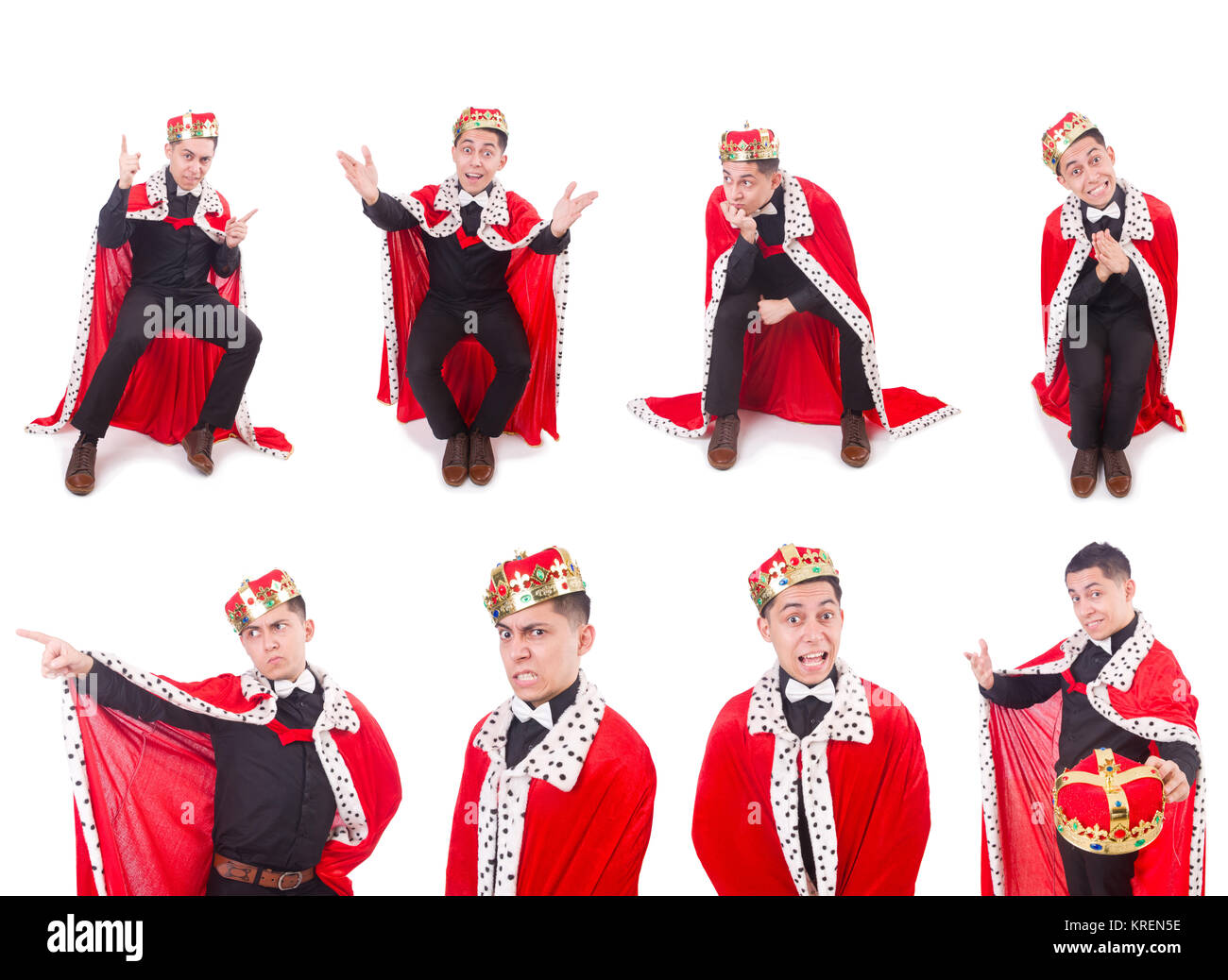 Businessman with crown isolated on white Stock Photo - Alamy