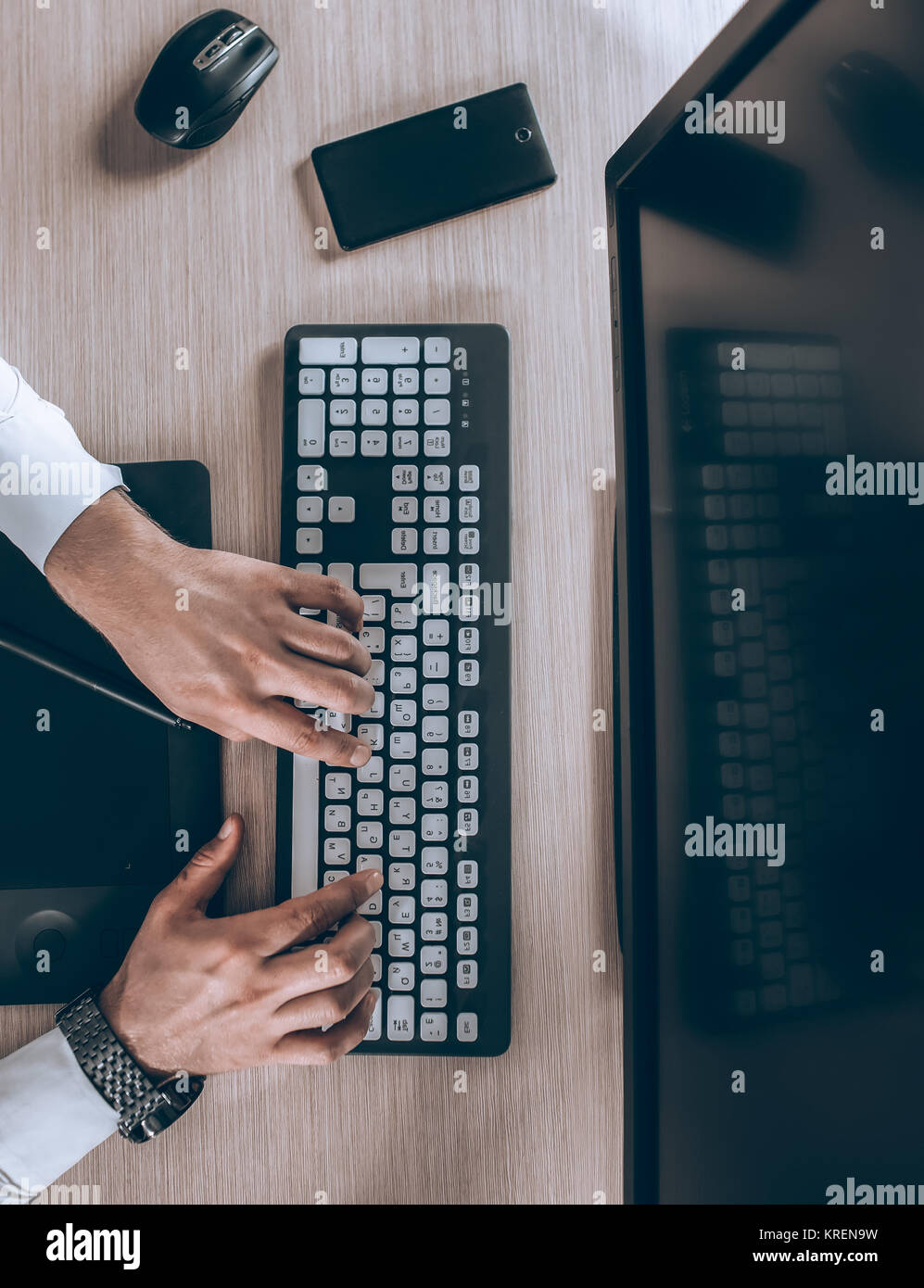 Top view keyboard mens hi-res stock photography and images - Alamy