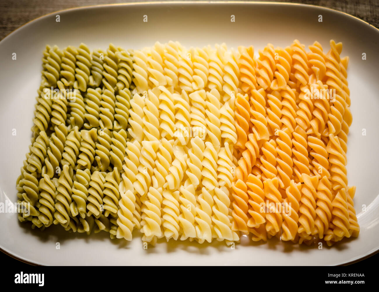 Fusilli pasta italian flag Stock Photo - Alamy