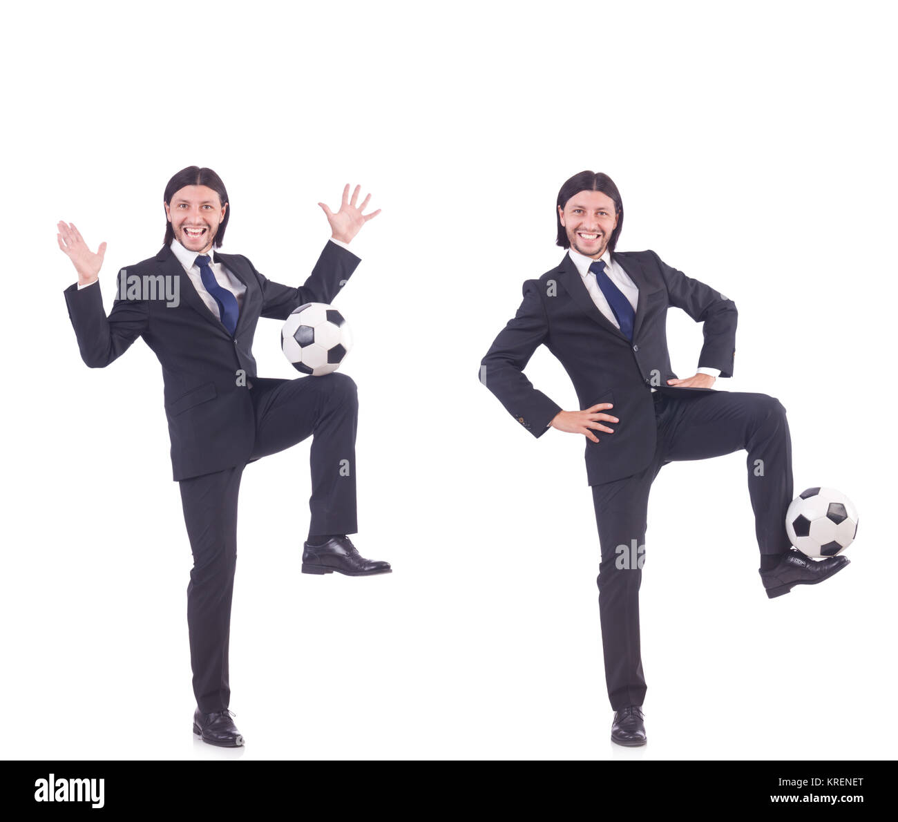 Man with football isolated on white Stock Photo - Alamy