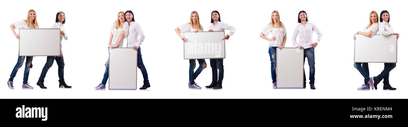 Pair of blank board isolated on white Stock Photo - Alamy