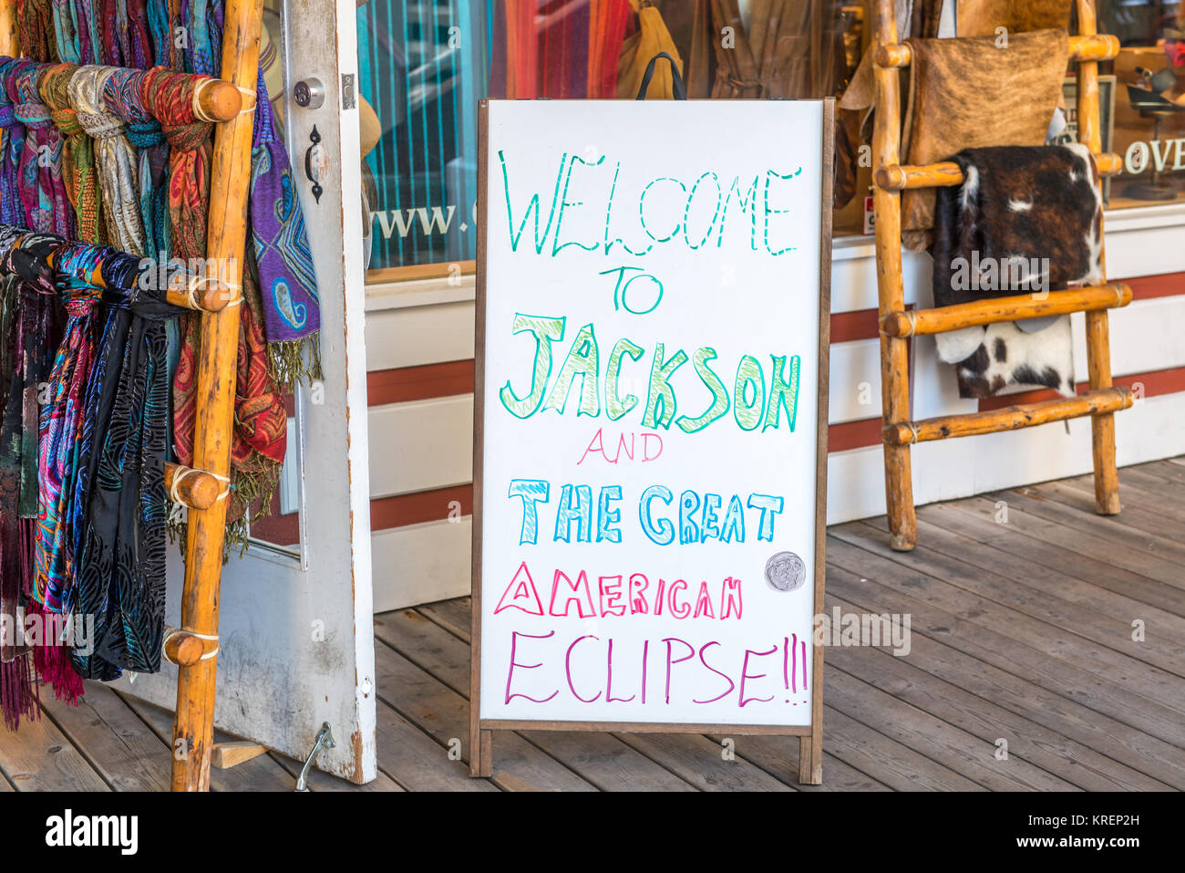 Welcome sign to Jackson Hole and 2017 Solar Eclipse, Grand Tetons ...
