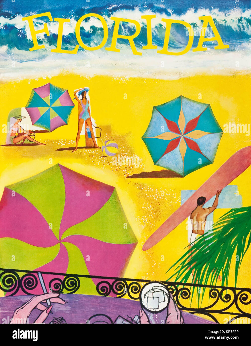 Travel poster issued in the 1960's by a bus line encouraging travel ...