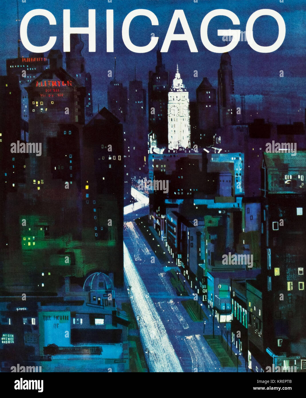 Travel poster issued in the 1960's by a bus line encouraging travel ...