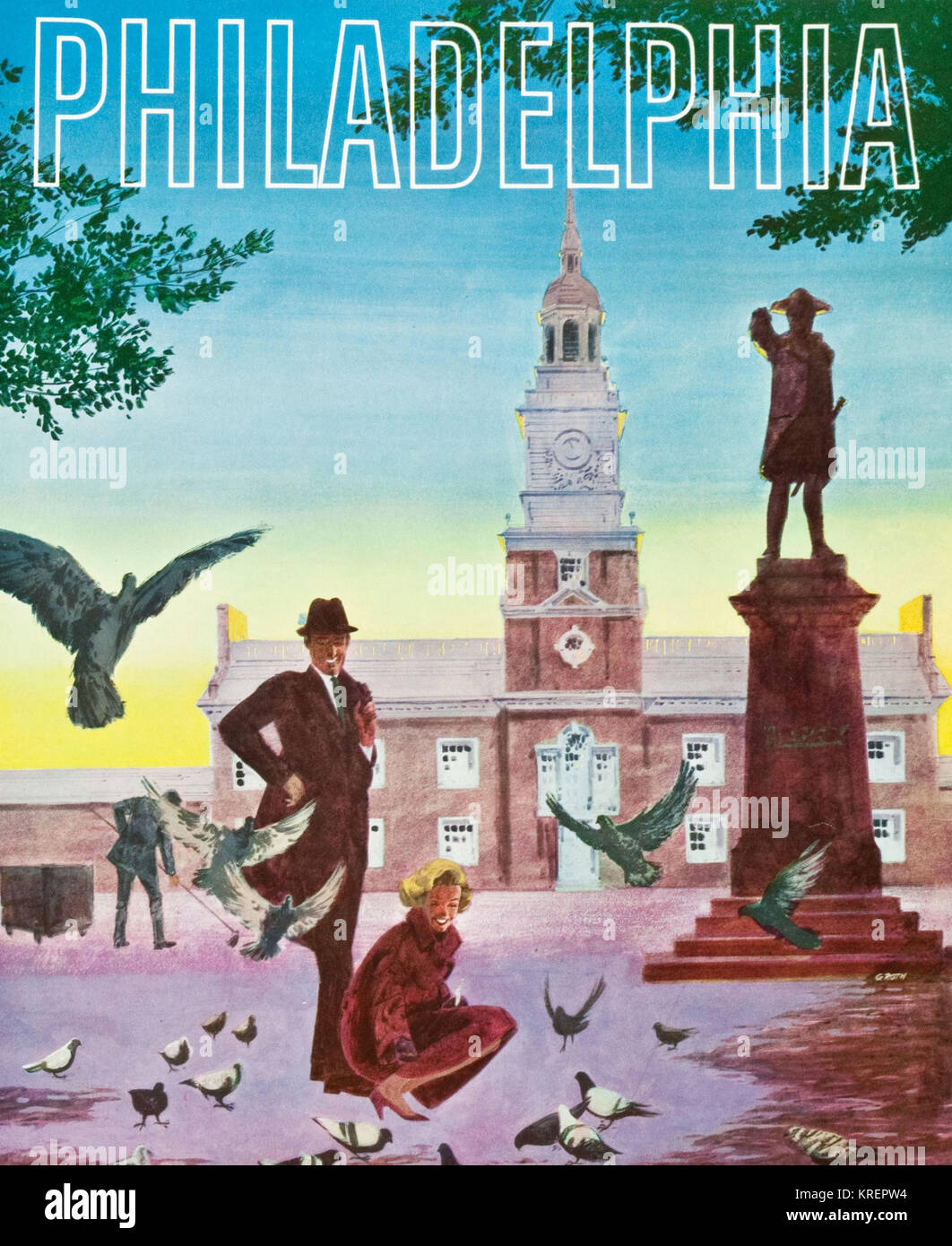 Travel poster issued in the 1960's by a bus line encouraging travel ...