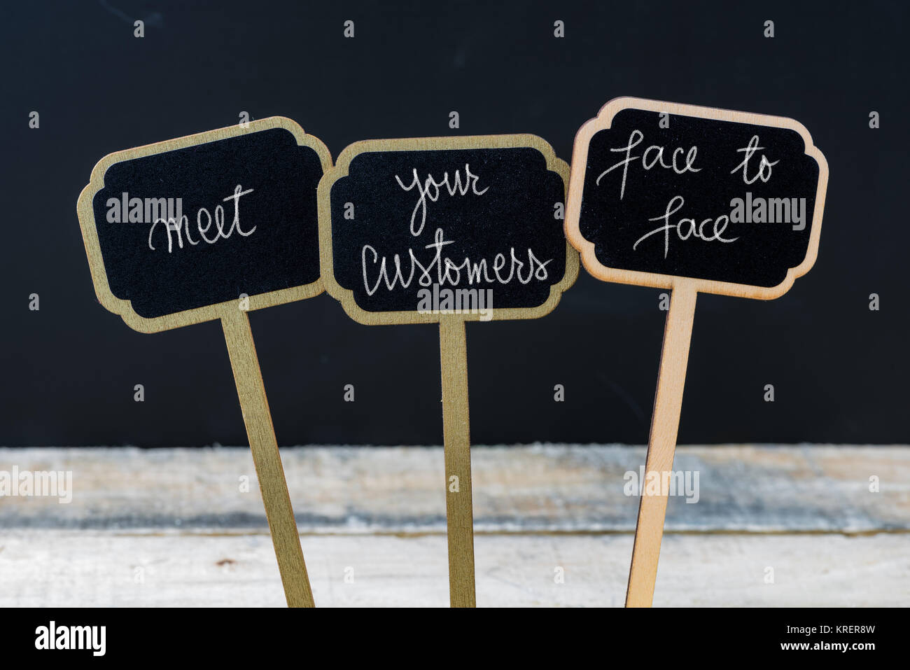 Business message MEET YOUR CUSTOMERS FACE TO FACE Stock Photo - Alamy