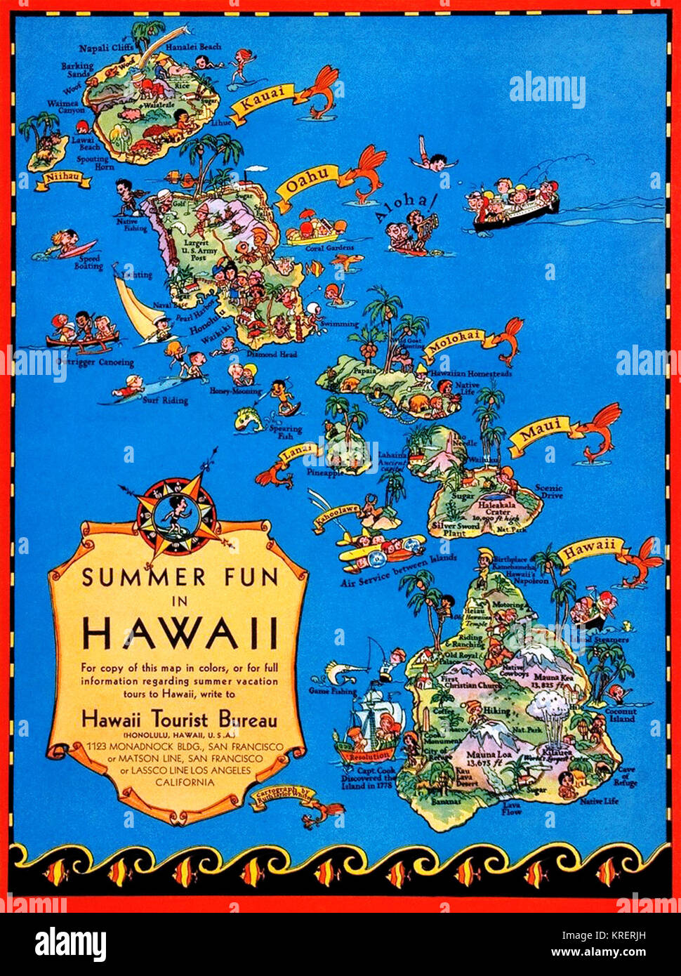 Map of hawaii hi-res stock photography and images - Alamy