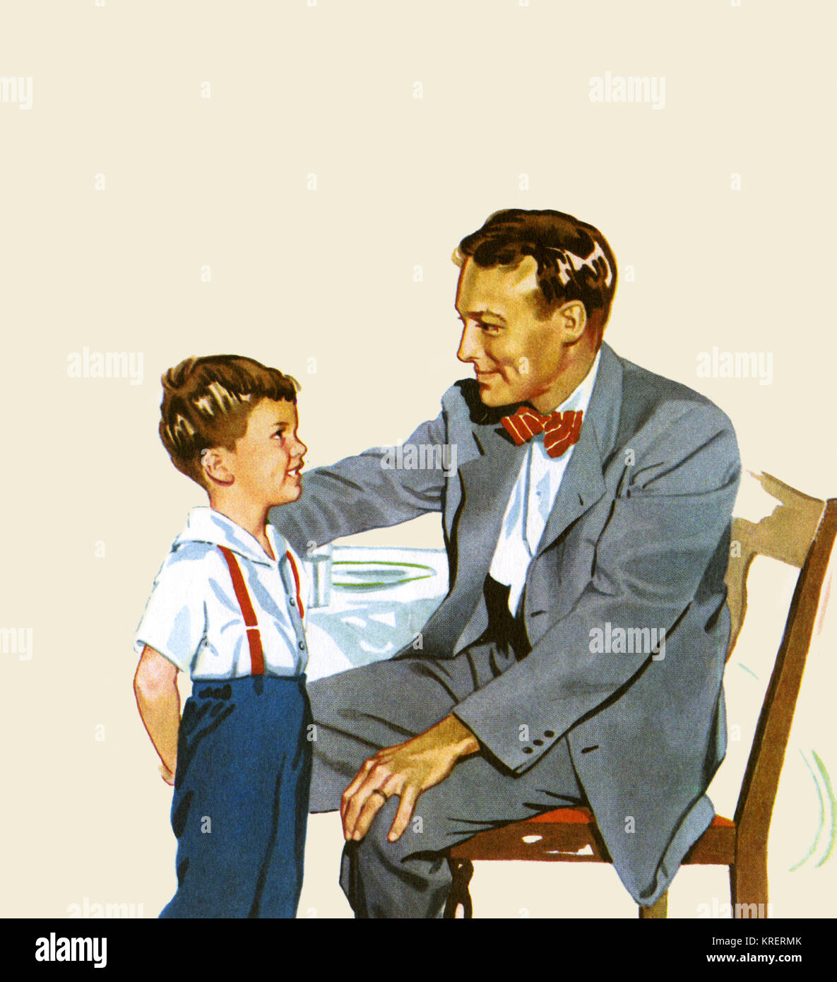A Talk with Dad Stock Photo - Alamy