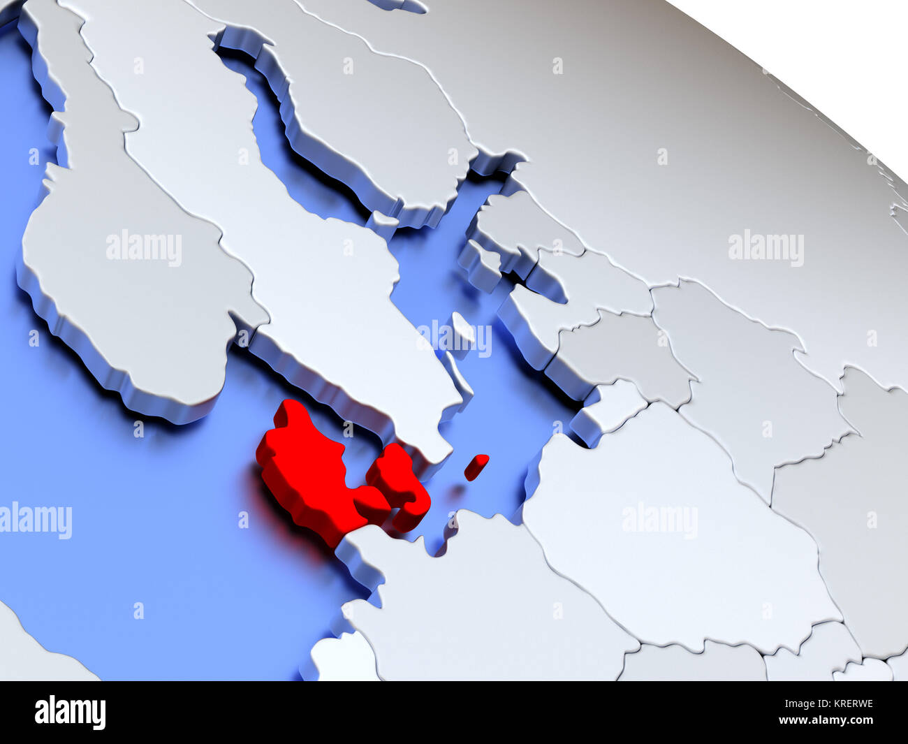 Denmark on world map Stock Photo - Alamy