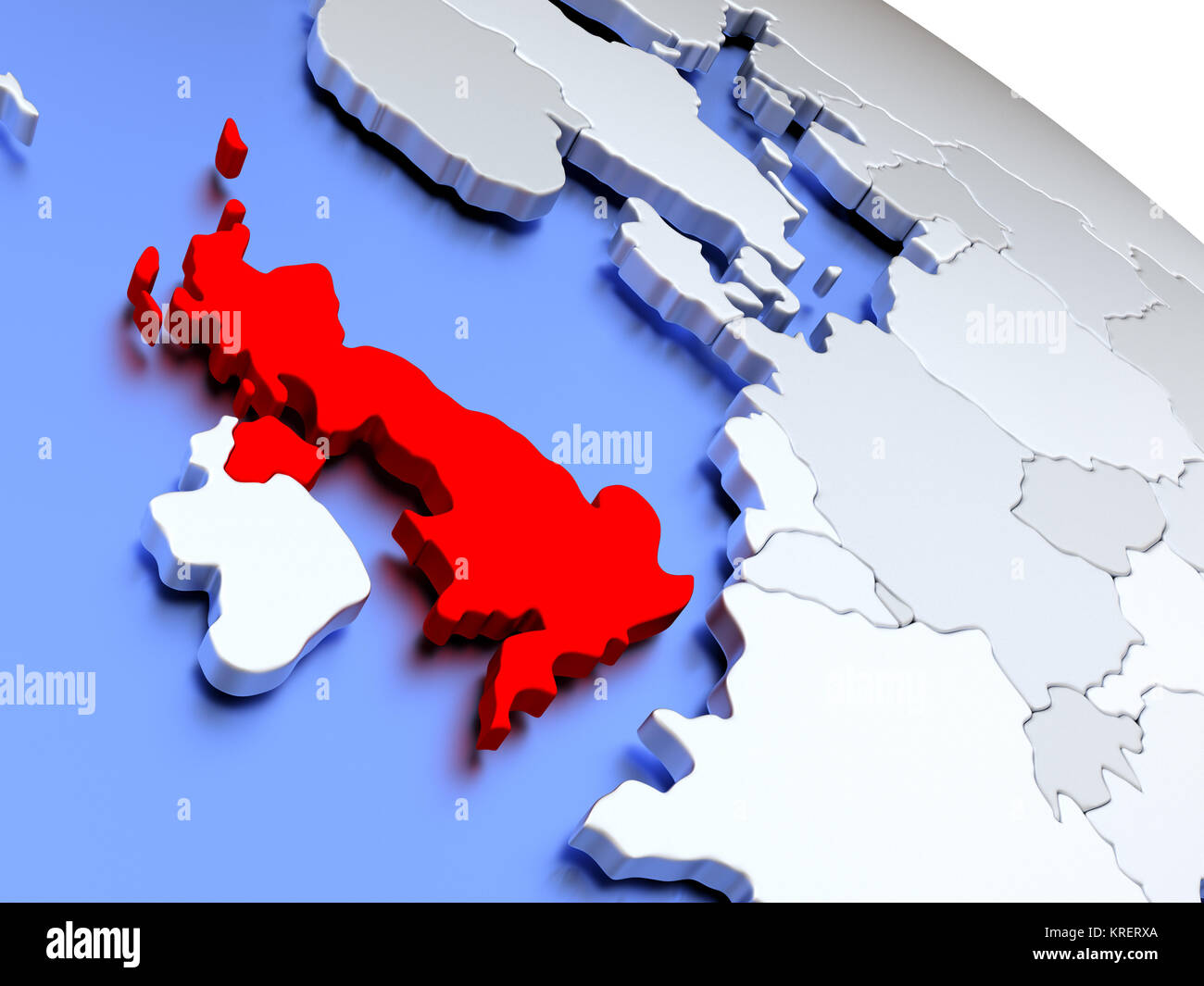 United Kingdom on world map Stock Photo - Alamy