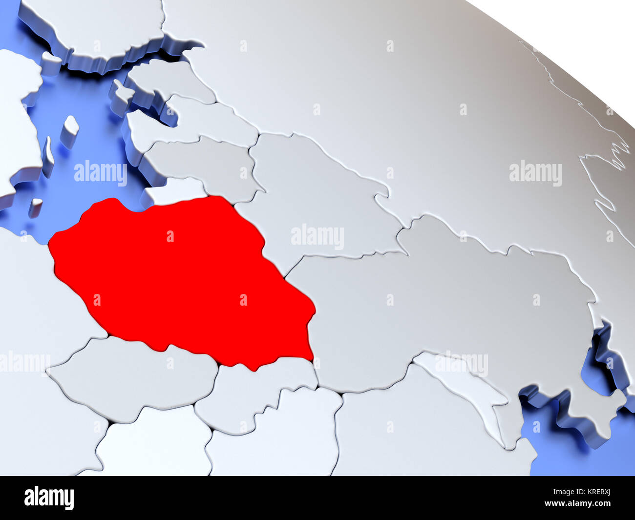 Poland on world map Stock Photo - Alamy