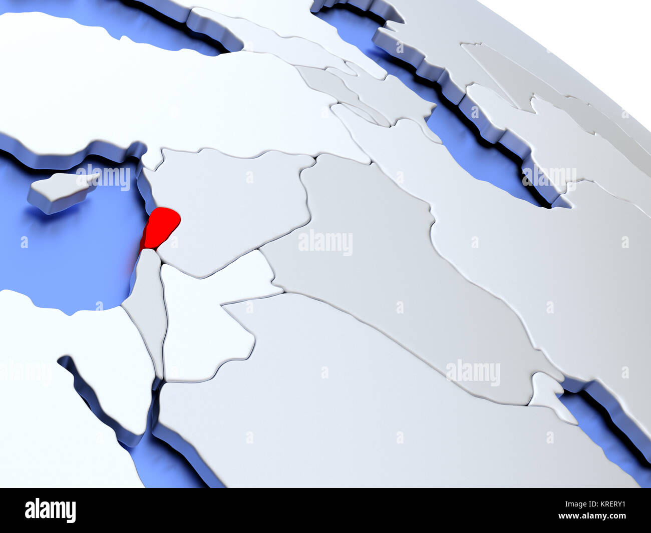 Lebanon on world map Stock Photo - Alamy