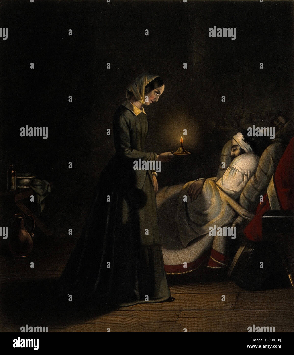V0015792 Crimean War: Florence Nightingale with her candle making the ...