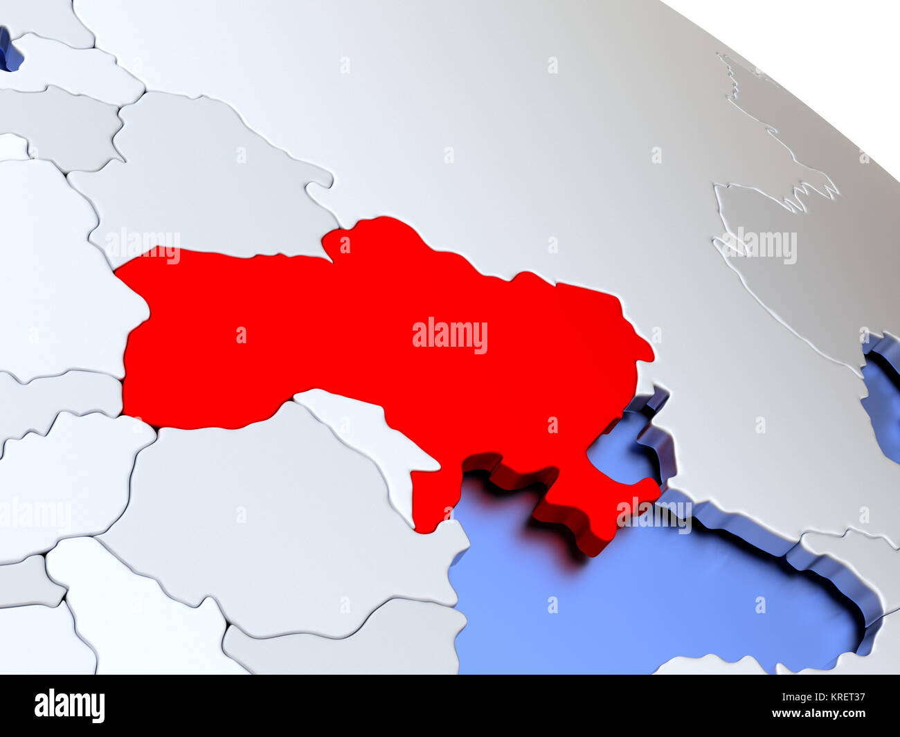 Ukraine on world map Stock Photo - Alamy