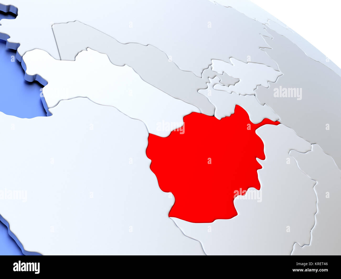 Afghanistan on world map Stock Photo - Alamy