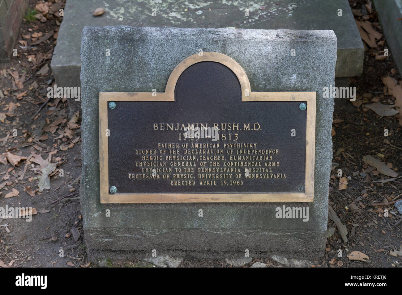 The headstone of Benjamin Rush MD, signer of the Declaration of ...