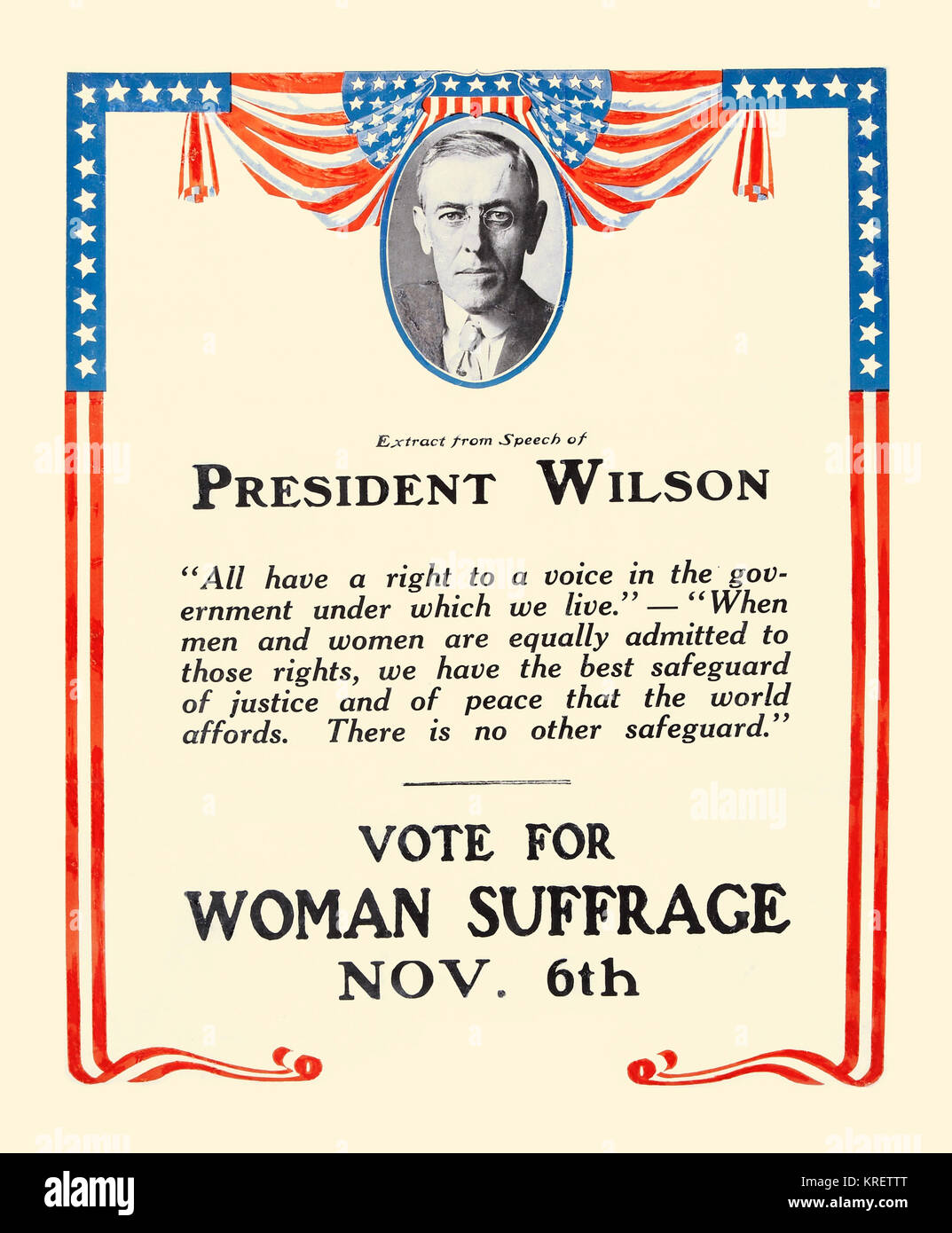 Vote for Women Suffrage Nov. 6th Stock Photo - Alamy