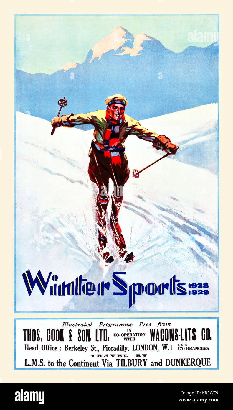 Winter Sports 1928 1929 Stock Photo - Alamy