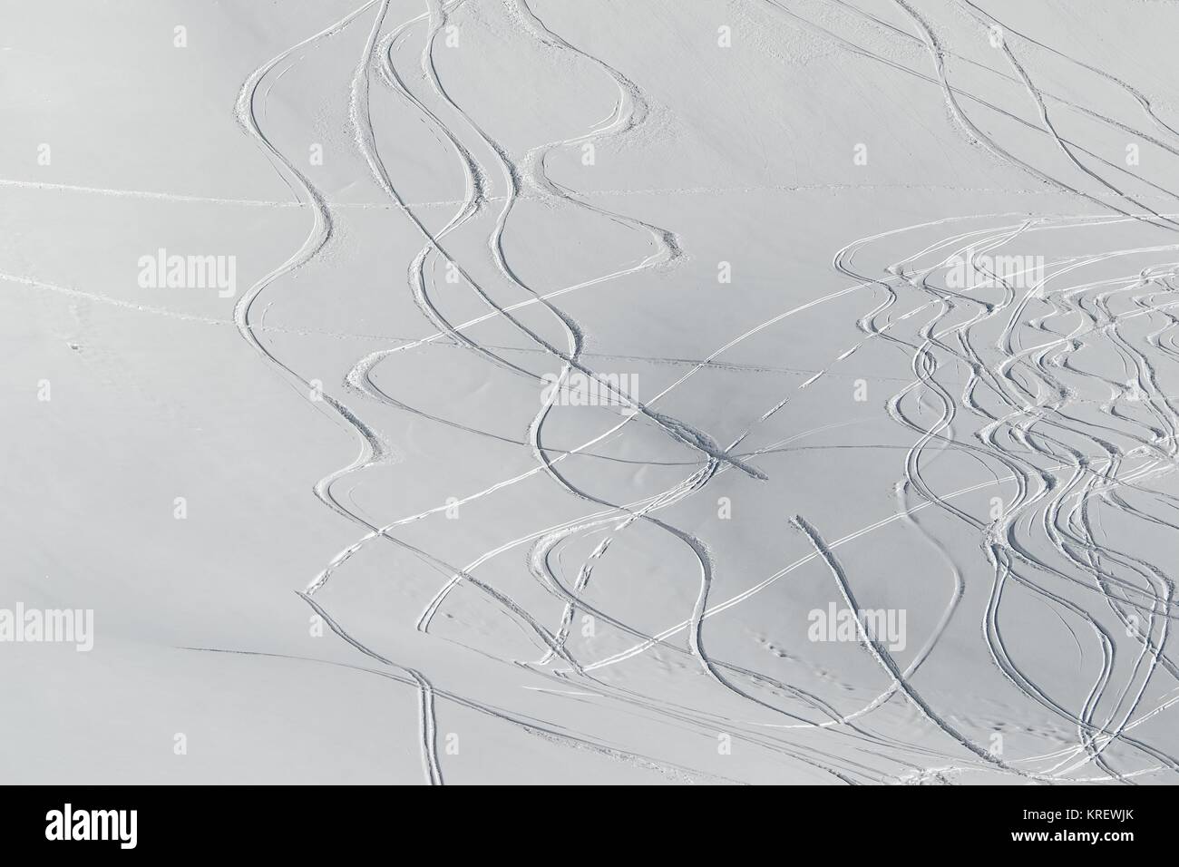 Ski Slope with Fresh Curves Stock Photo - Alamy