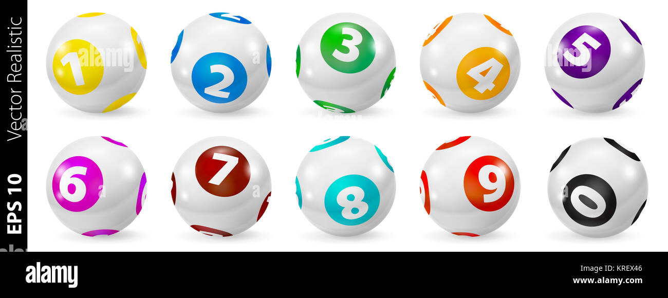 Set of Lottery Colored Number Balls 0-9 Stock Photo - Alamy