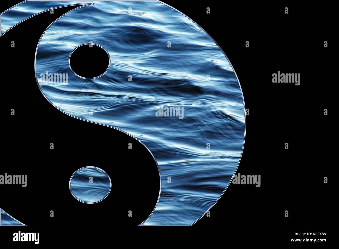 Black And Blue Yin Yang