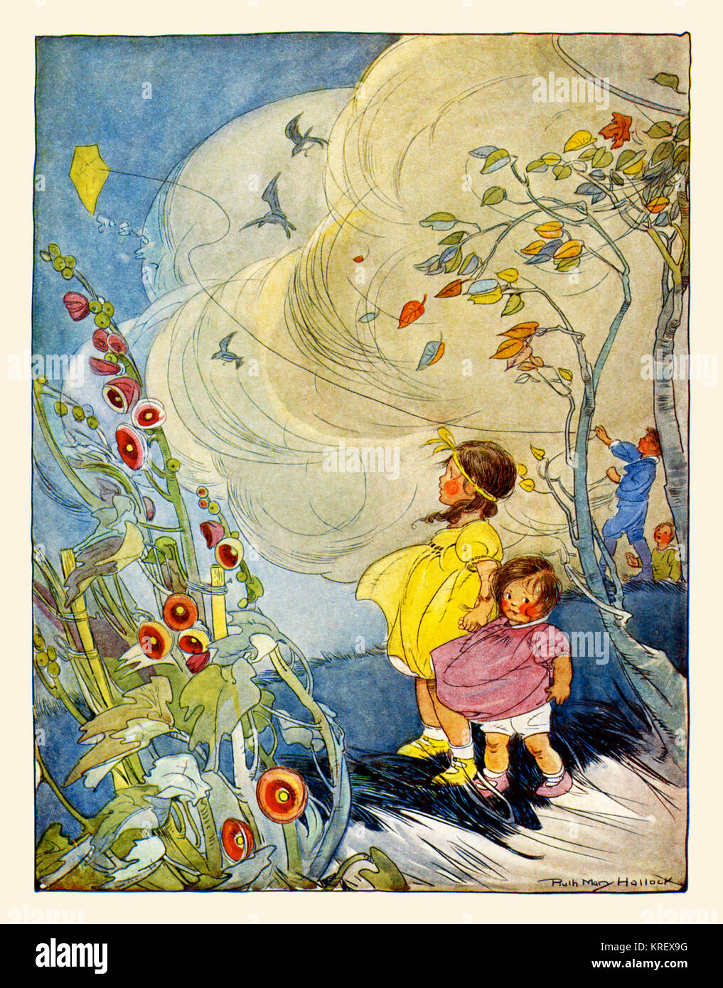 Children windy hi-res stock photography and images - Alamy