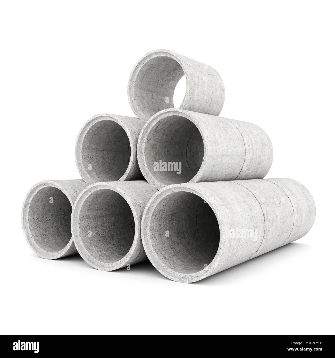 concrete pipes isolated on white background Stock Photo - Alamy