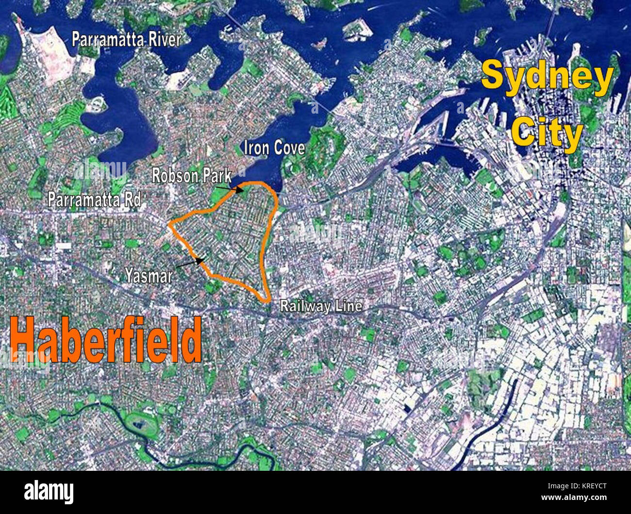 Haberfield, NSW - satellite image Stock Photo - Alamy
