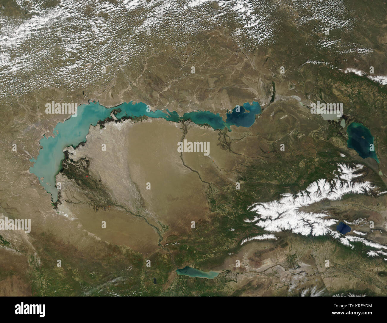 Lake Balkhash satellite Stock Photo - Alamy