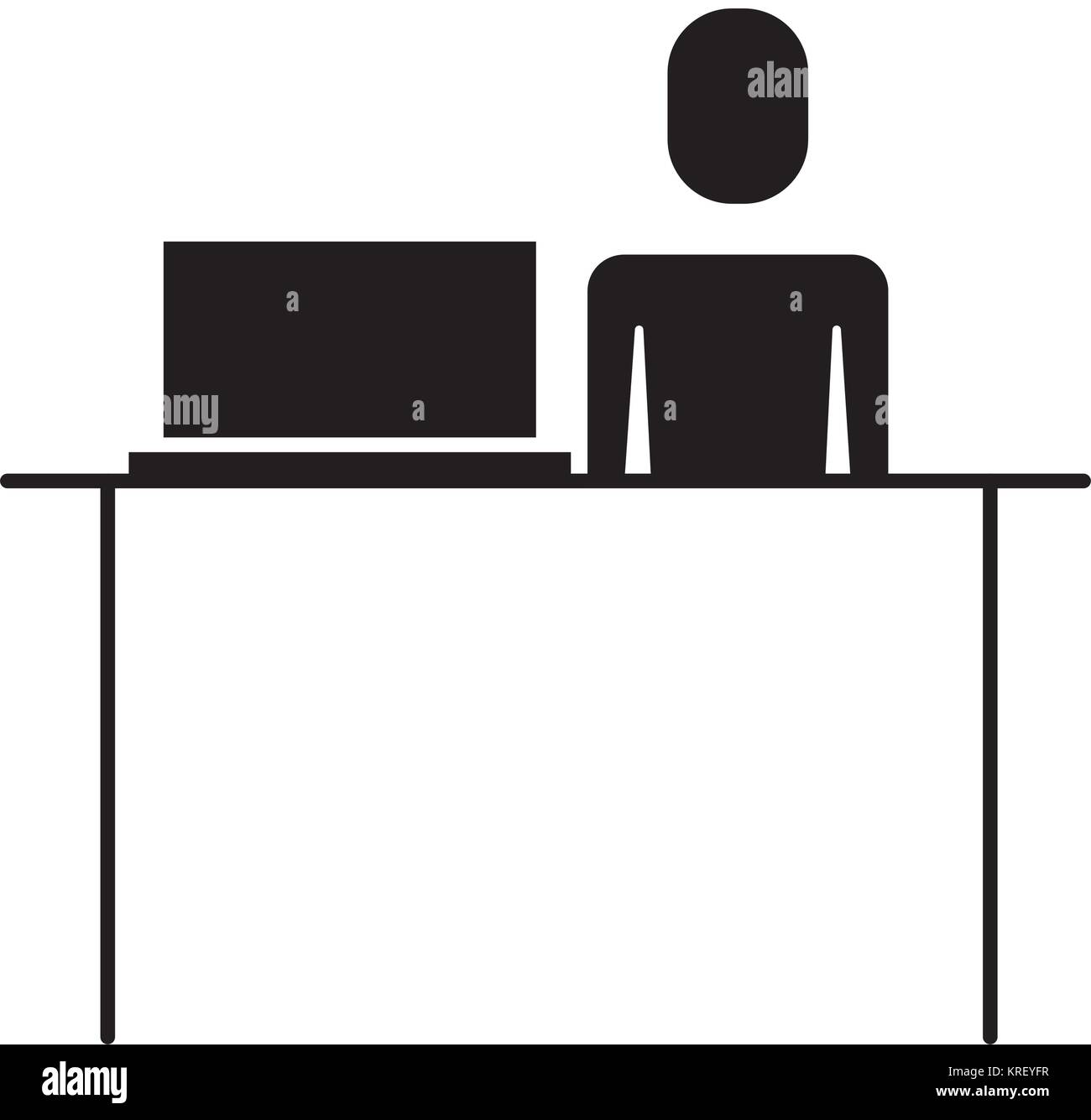 Businessman laptop desk image Stock Vector Images - Alamy