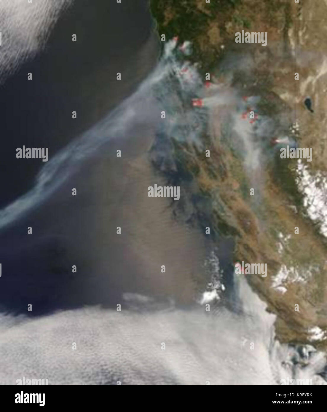 MODIS - California wildfires July 2008 Stock Photo - Alamy