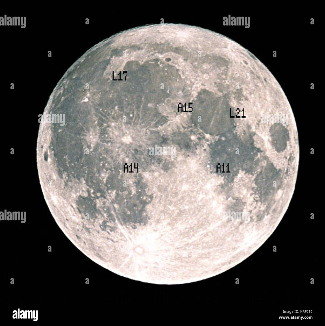 Lunar retroreflector locations Stock Photo - Alamy