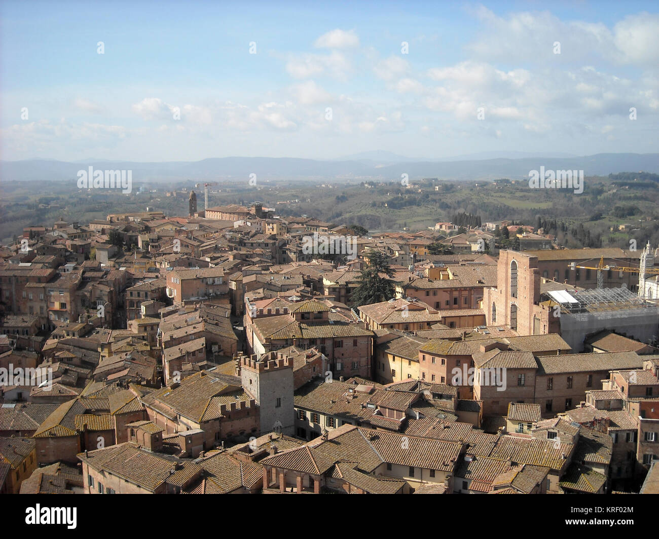 Scenery of Siena, a beautiful medieval town in Tuscany, with view of ...