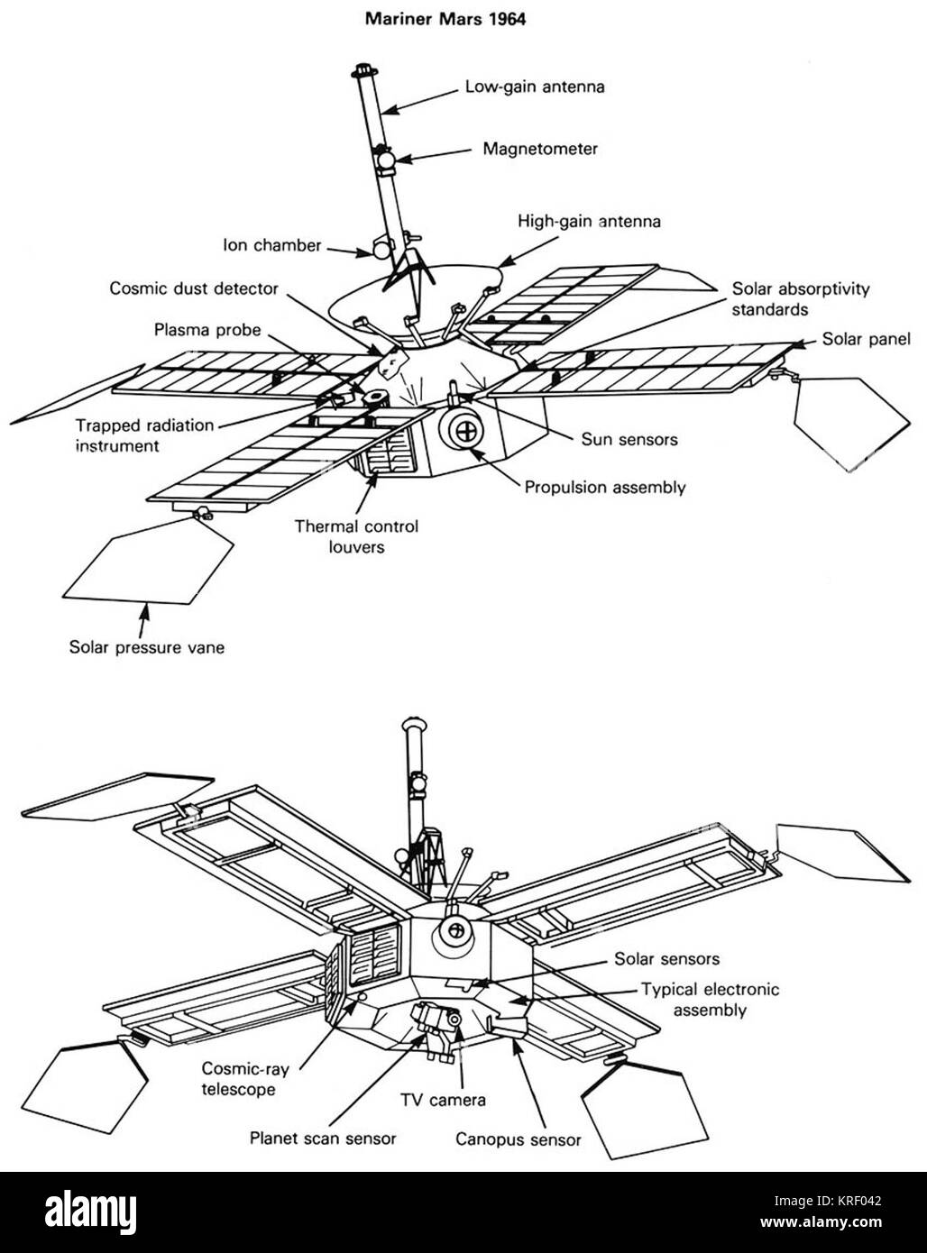 Mariner Space Probe Labeled