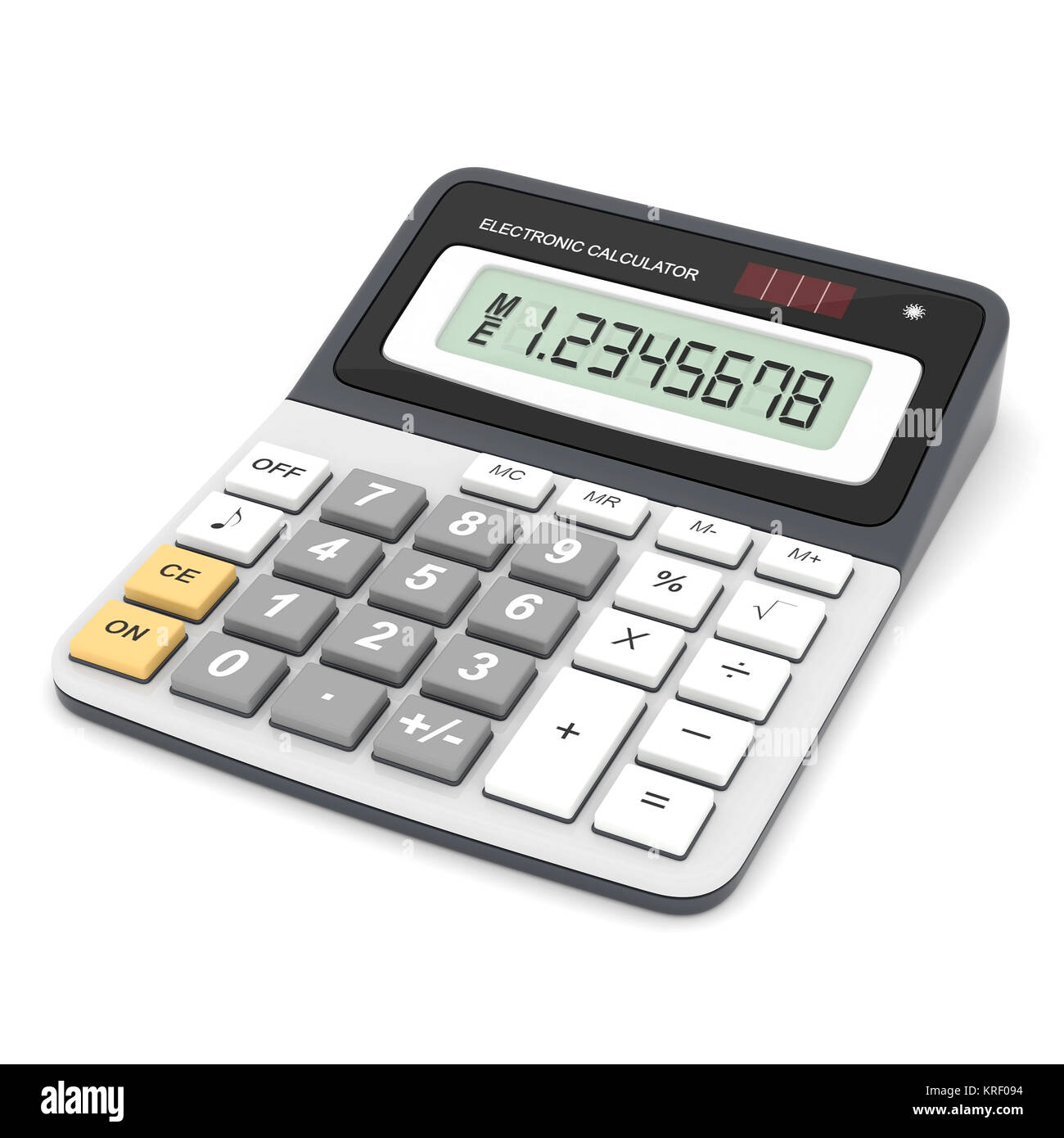Modern office calculator on a white background Stock Photo - Alamy